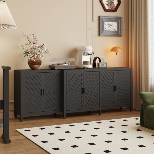 Ebern Designs 94.5"W Large Kitchen Sideboard Buffet Table & Reviews | Wayfair